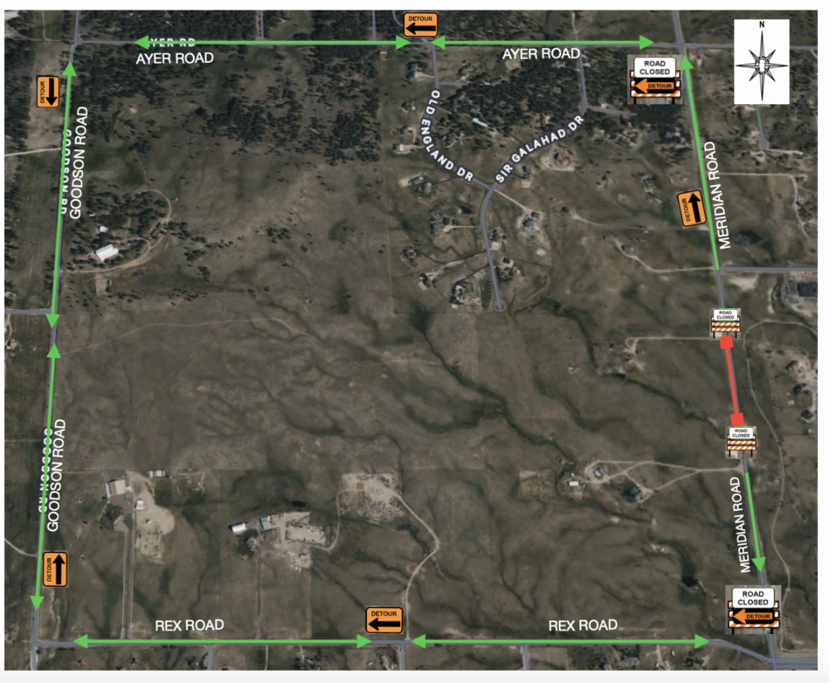 Meridian Road Closed During Spring Break - El Paso County Colorado