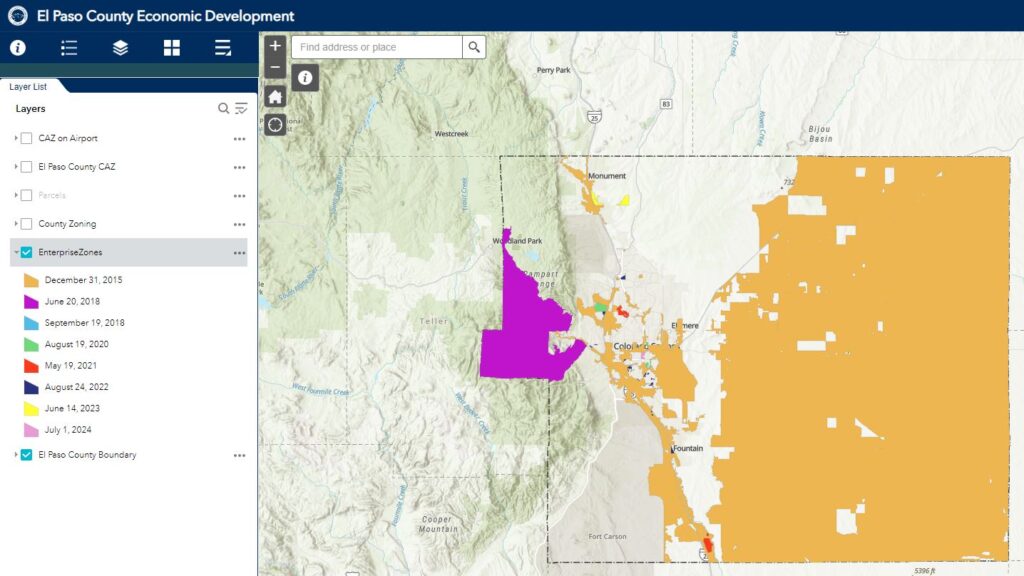 Pikes Peak EZ Maps - El Paso County Administration