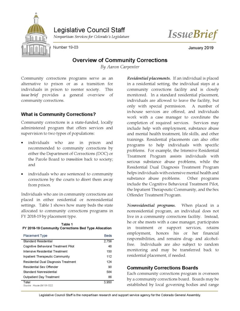 Community Corrections - El Paso County Justice Services
